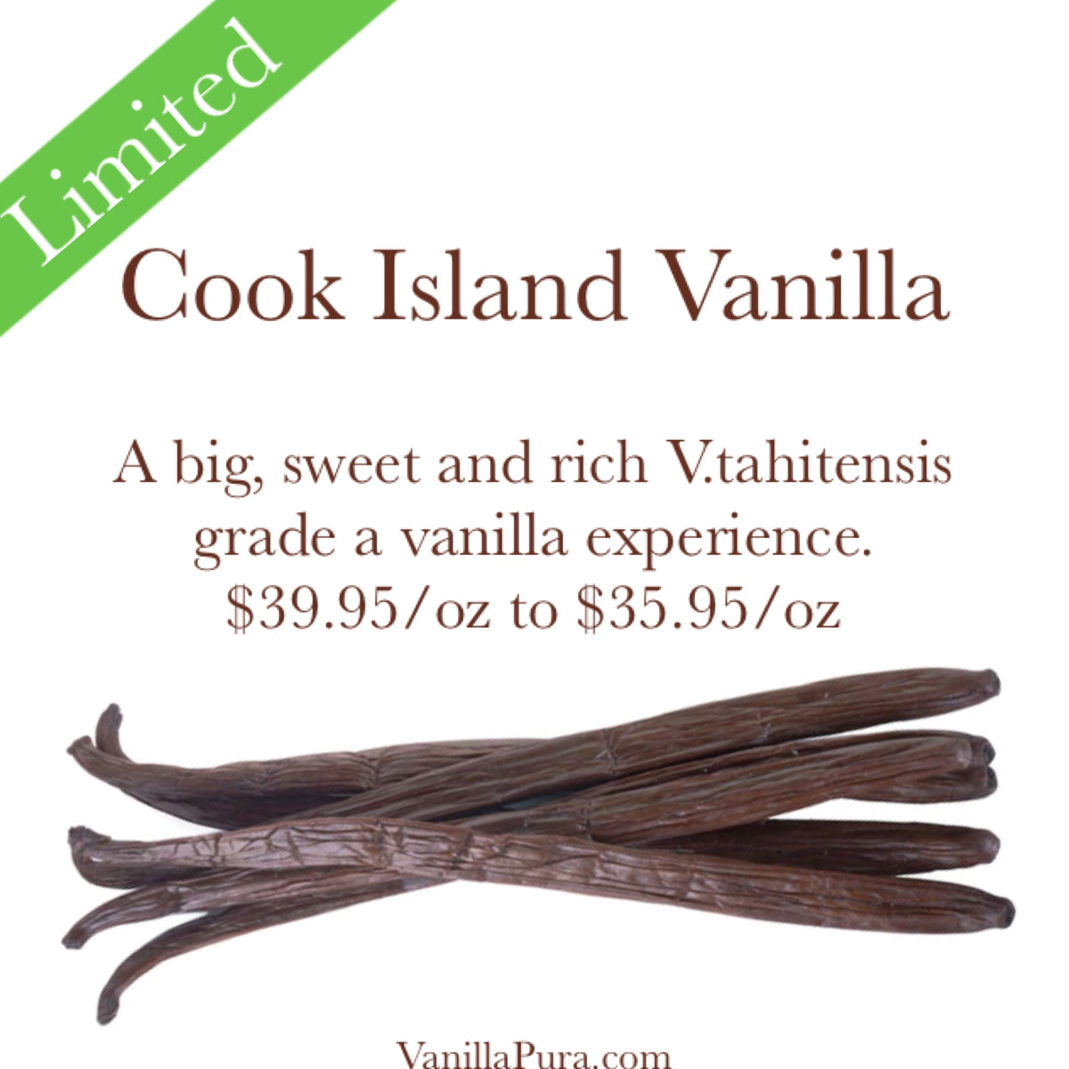 Cook Island Vanilla Beans - Premium Avarua Grade A | VanillaPura